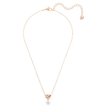 Lifelong Heart 链坠, 白色, 镀玫瑰金色调 | Swarovski