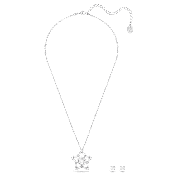 Stella 套装, 混合切割, 星星, 白色, 镀铑 | Swarovski
